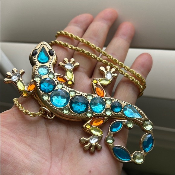 Vintage | Jewelry | Vintage Lizard Huge Pendant With A New 24 Goldtone ...